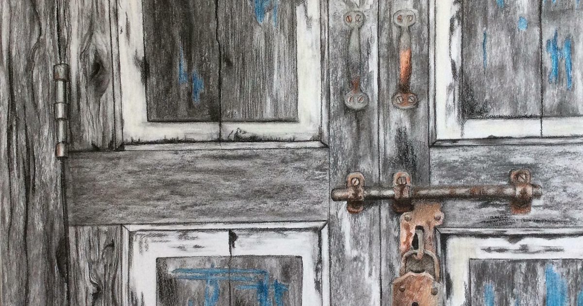 vieille porte - Drawing, Charcoal | Arto Galleria