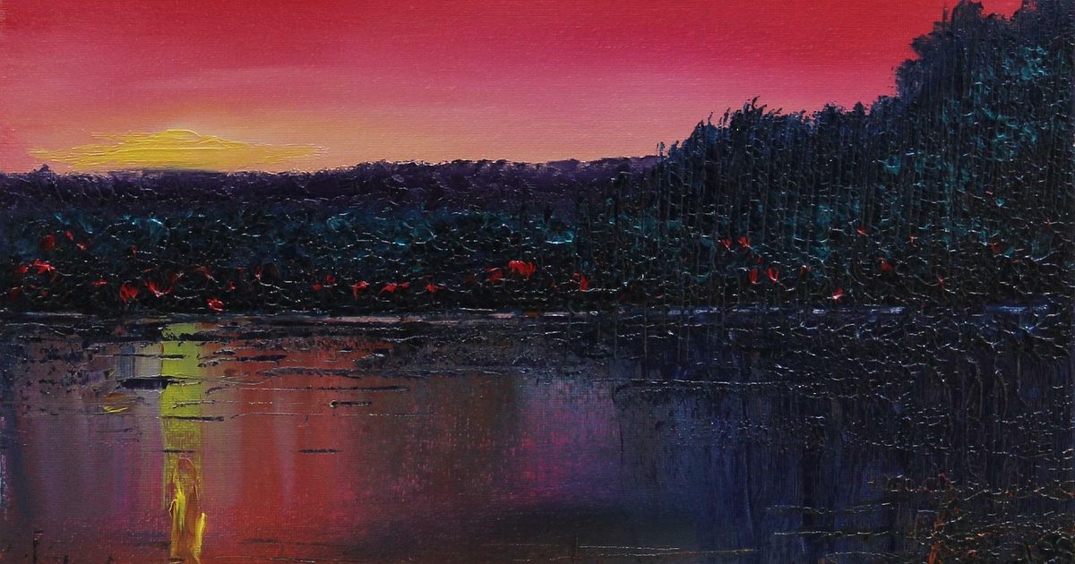 Deep Red Sunset - Painting, Oil | Arto Galleria